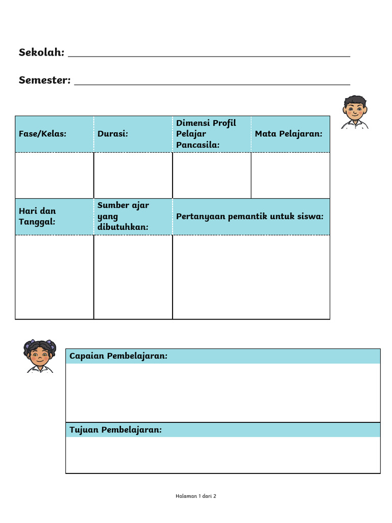 Id T 1691225406 Template RPP Harian Kurikulum Merdeka - Ver - 2 | PDF