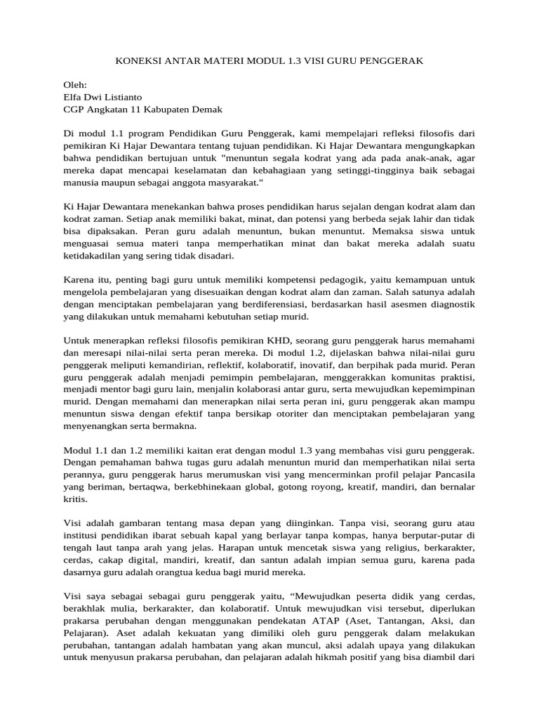 Tugas Koneksi Antar Materi Modul 1 | PDF