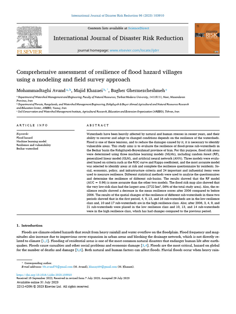 International Journal of Disaster Risk Reduction | PDF