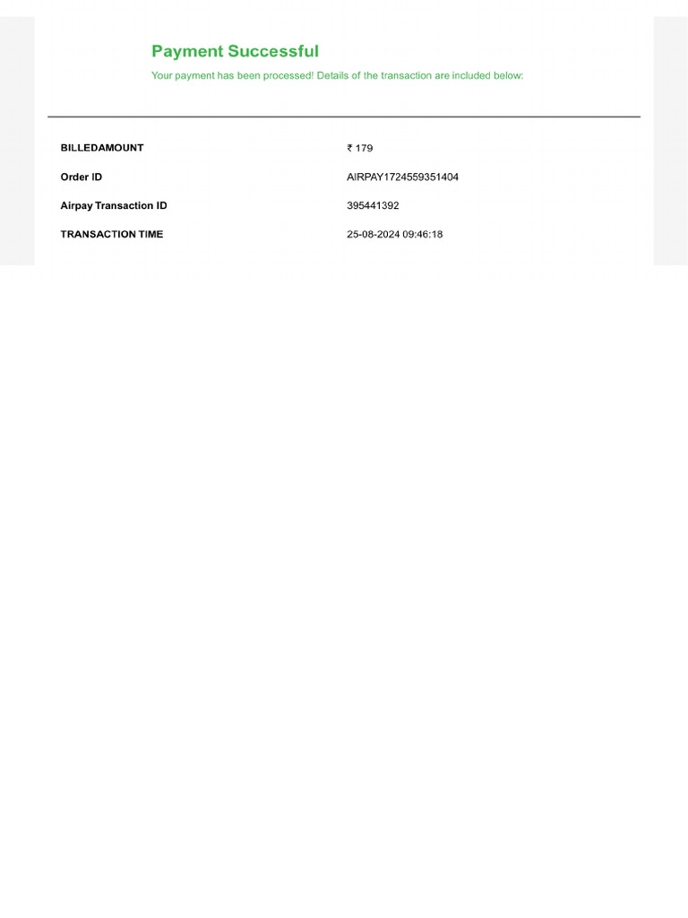 Airpay Response | PDF
