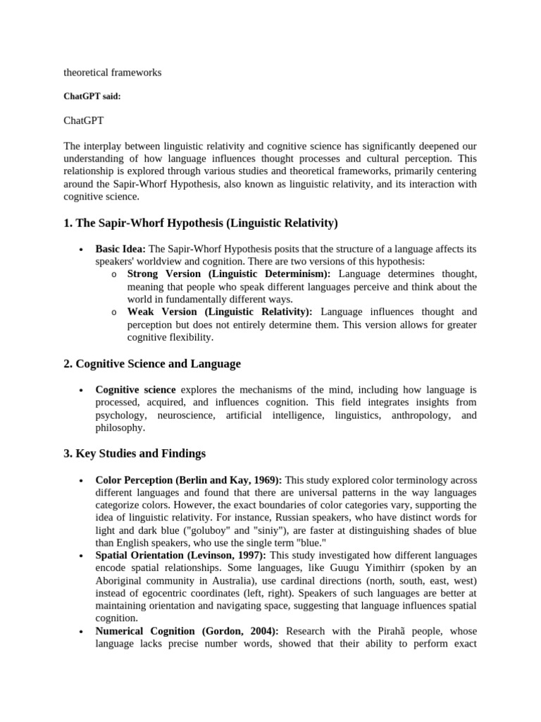 Theoretical Frameworks | PDF