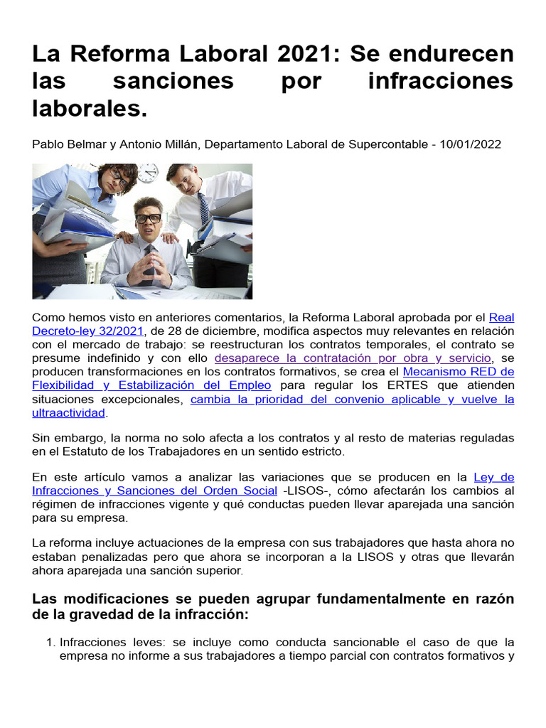 Reforma Laboral-Sanciones | PDF