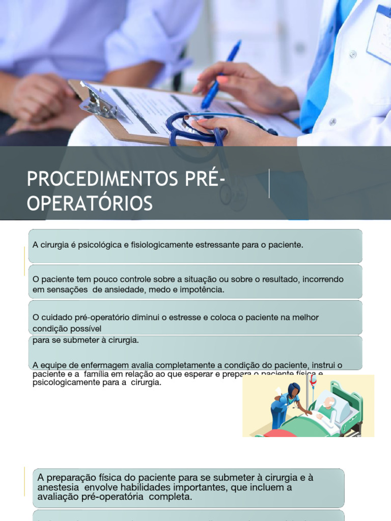 Procedimentos Pré Operatórios 1 | PDF