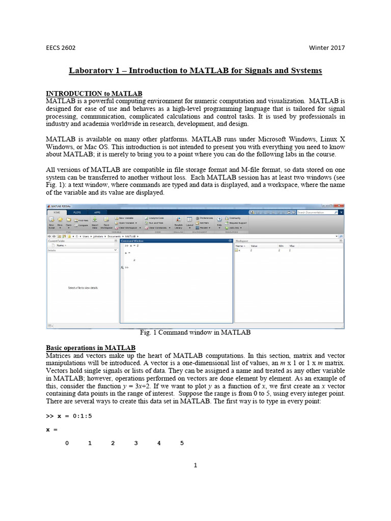 Eecs2602 Lab1 w2017 | PDF