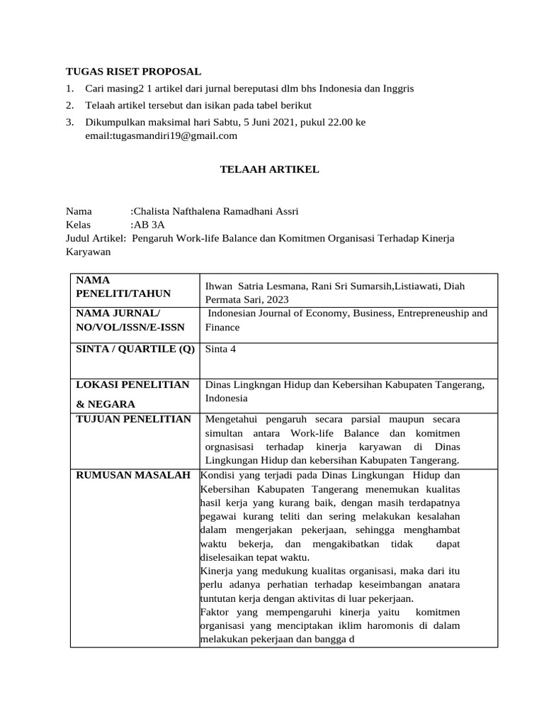 Individu-Lembar Kerja Telaah Artikel | PDF