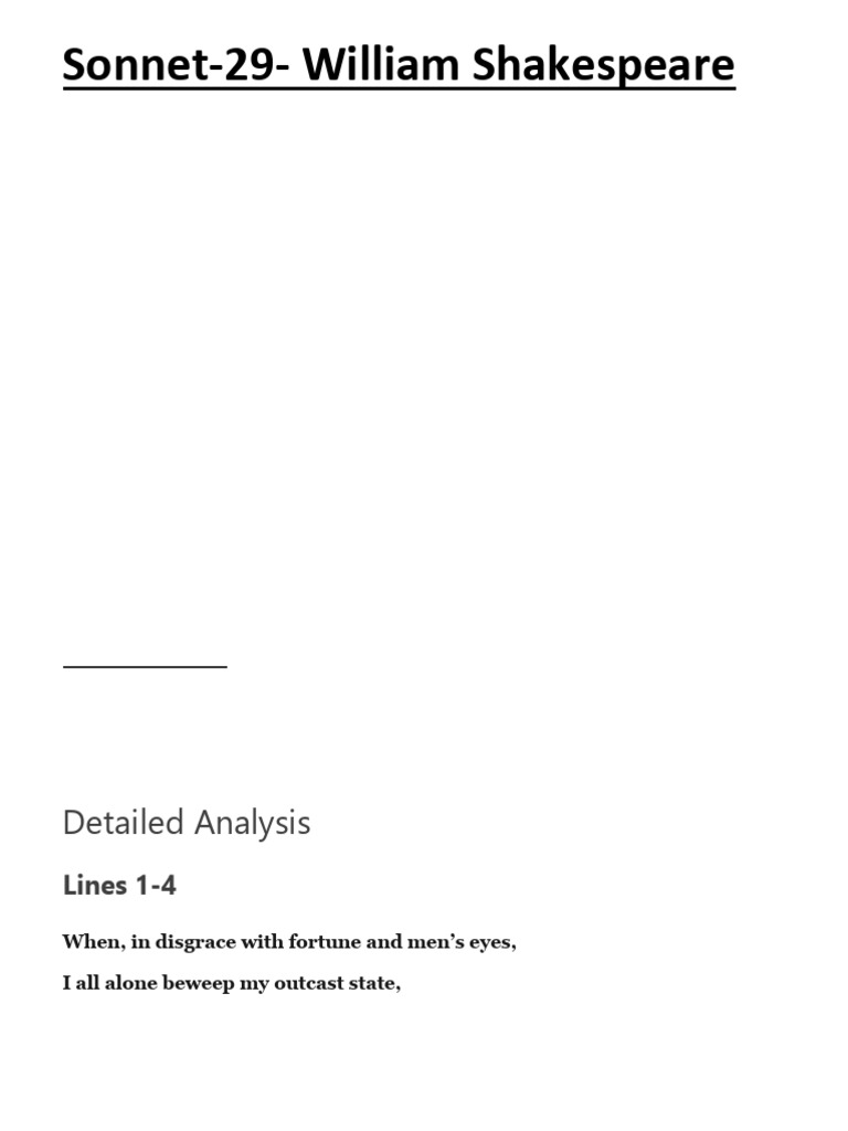 Sonnet 29 poetry | PDF