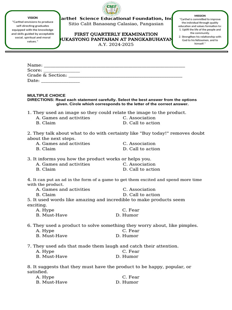 Periodical Test Epp Grade6 | PDF