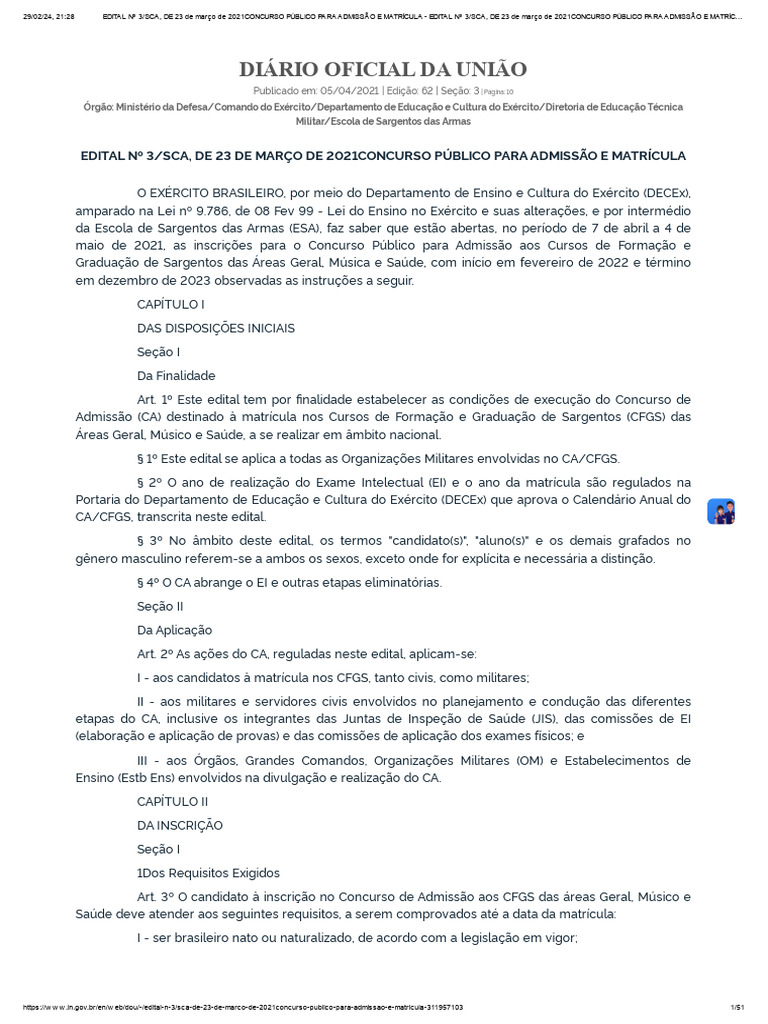 Edital Esa 2021 | PDF