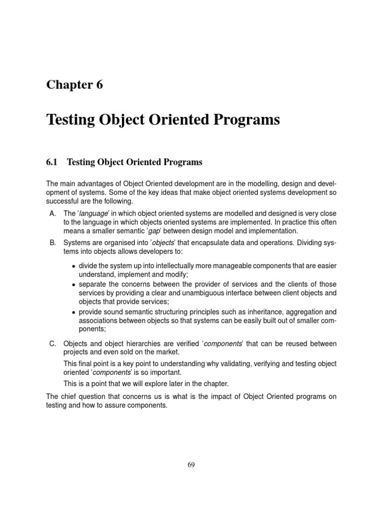 Object Oriented Testing Pdf Class Computer Programming