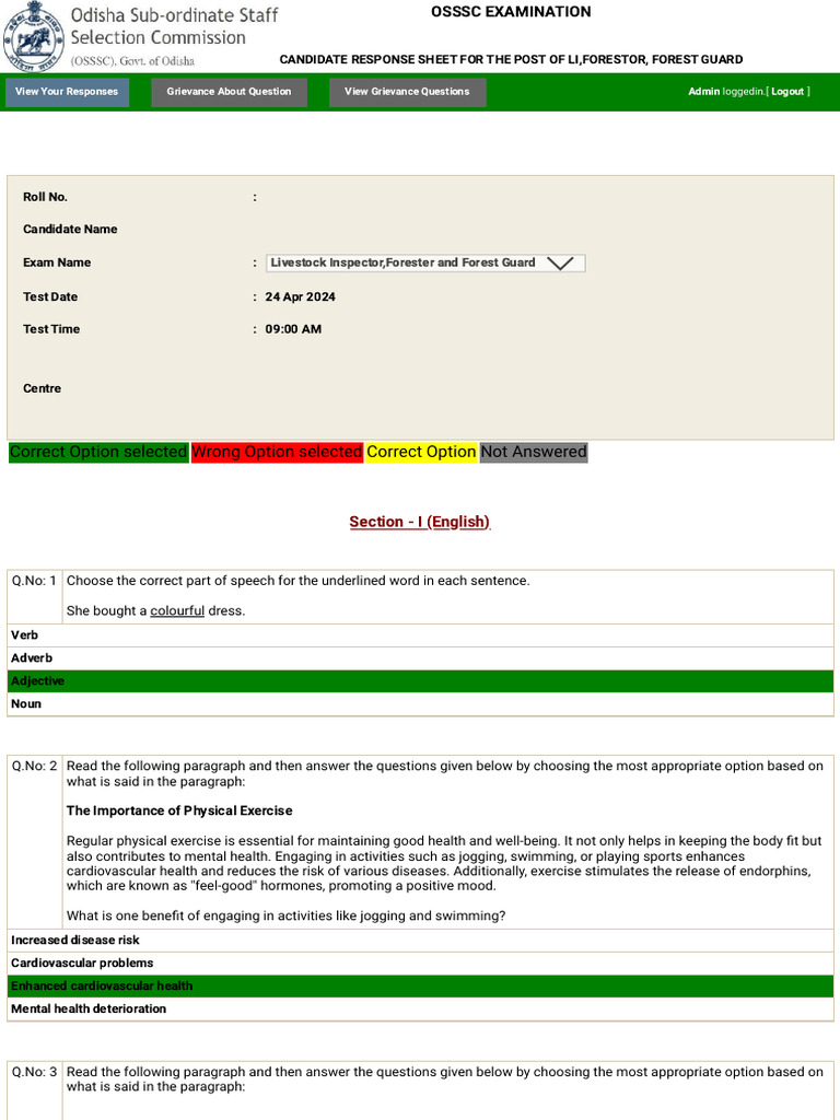 All 42 Shifts Osssc Cre-II Answer Keys PDF | PDF