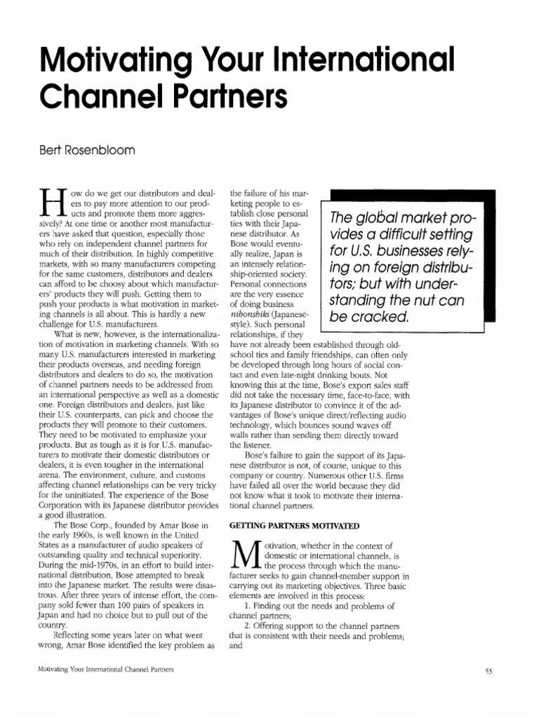 Motivating Your International Channel Pa | PDF