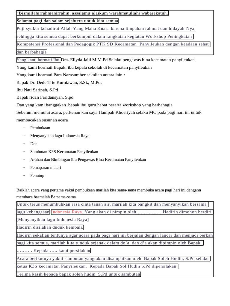 Teks MC Workshop | PDF