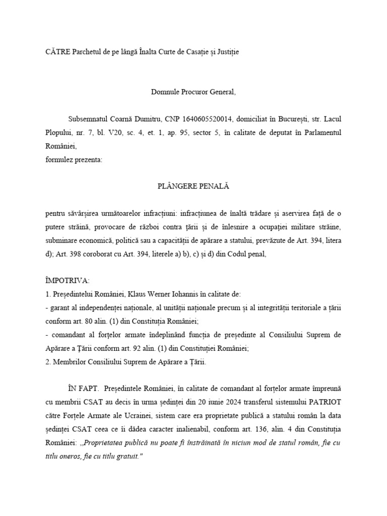 Plângere Penală CD | PDF