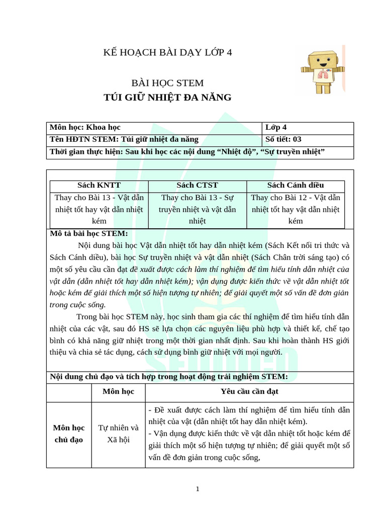 3. KHBD STEM 4 - Túi Giữ Nhiệt Đa Năng | PDF