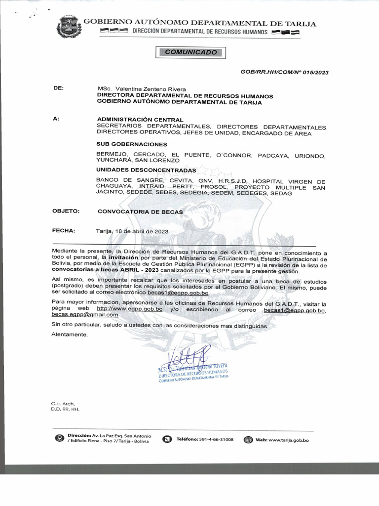 Comunicado 015.pdf VECAS | PDF