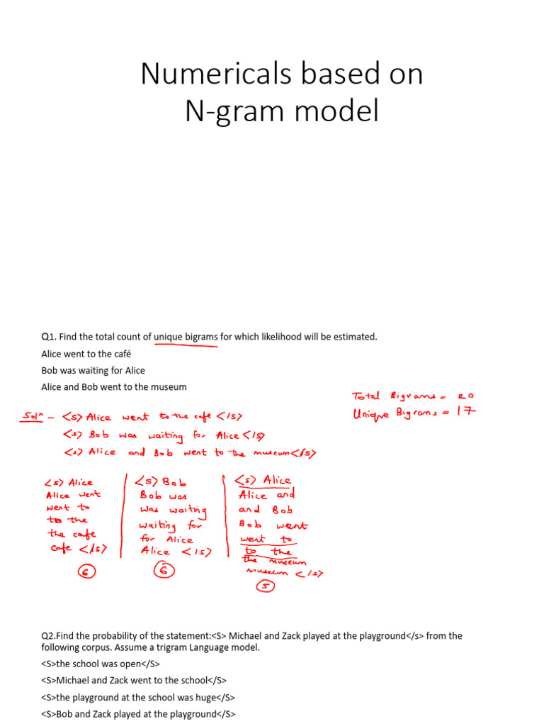 Numericals Based On N-Gram Model | PDF