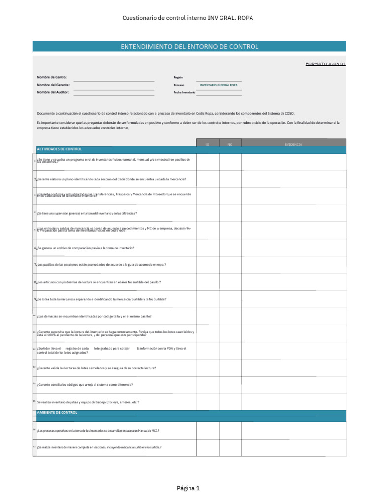 Cuestionario de Control Interno INV GRAL. ROPA - PDF - 20240527 - 165251 - 0000 | PDF