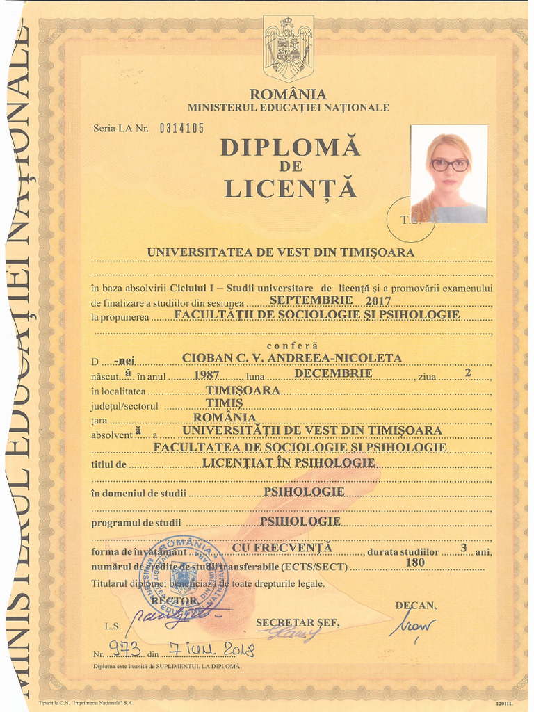Diploma Licenta Psiho | PDF