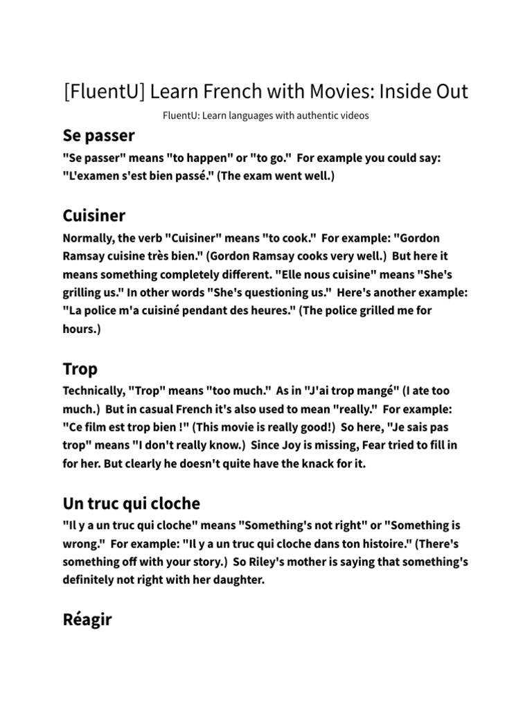 (FluentU) Learn French With Movies - Inside Out | PDF