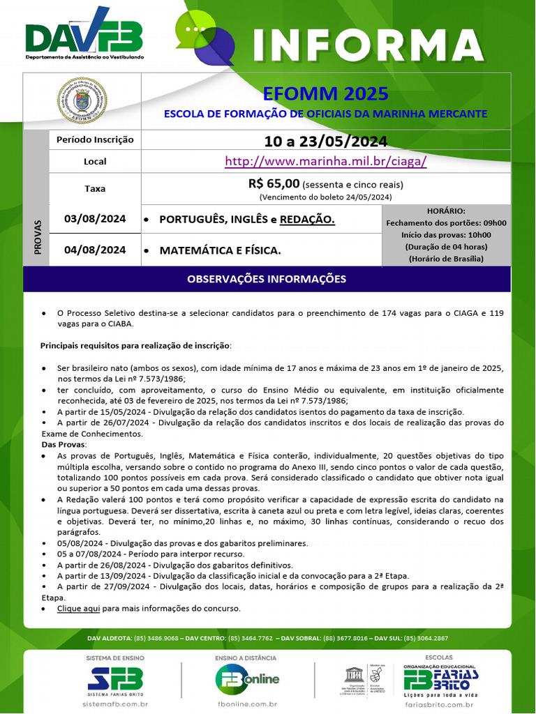 DAV Informa EFOMM 2025 13 5 2024 | PDF