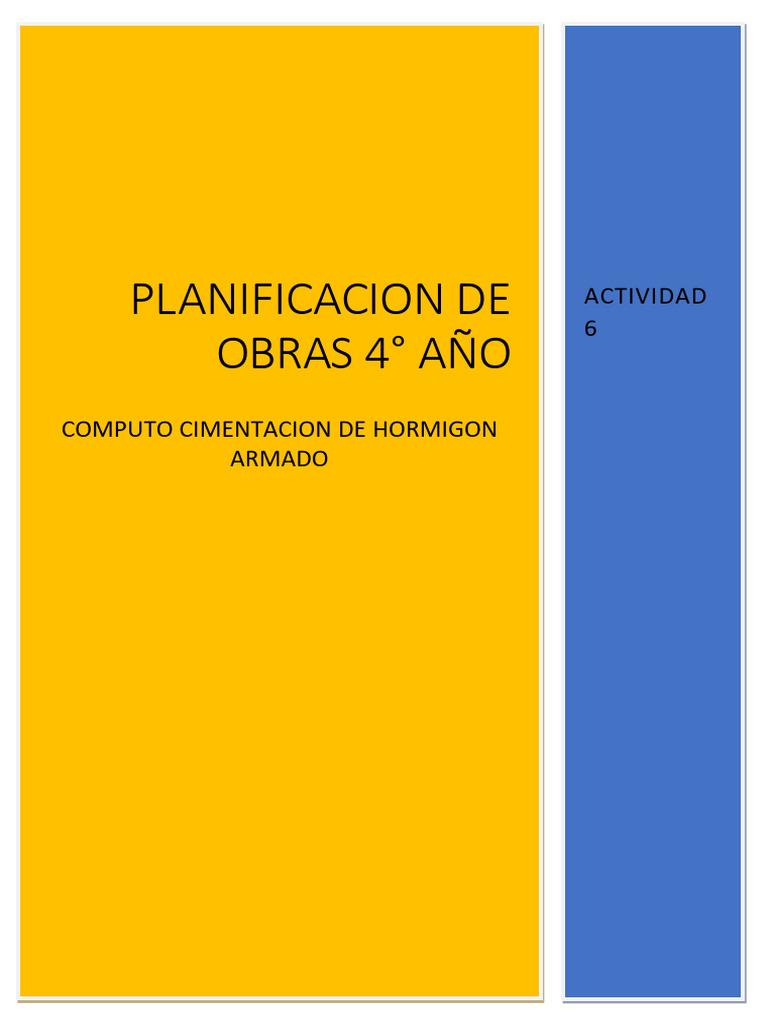 Tp6-Planificacion de Obra-4° | PDF