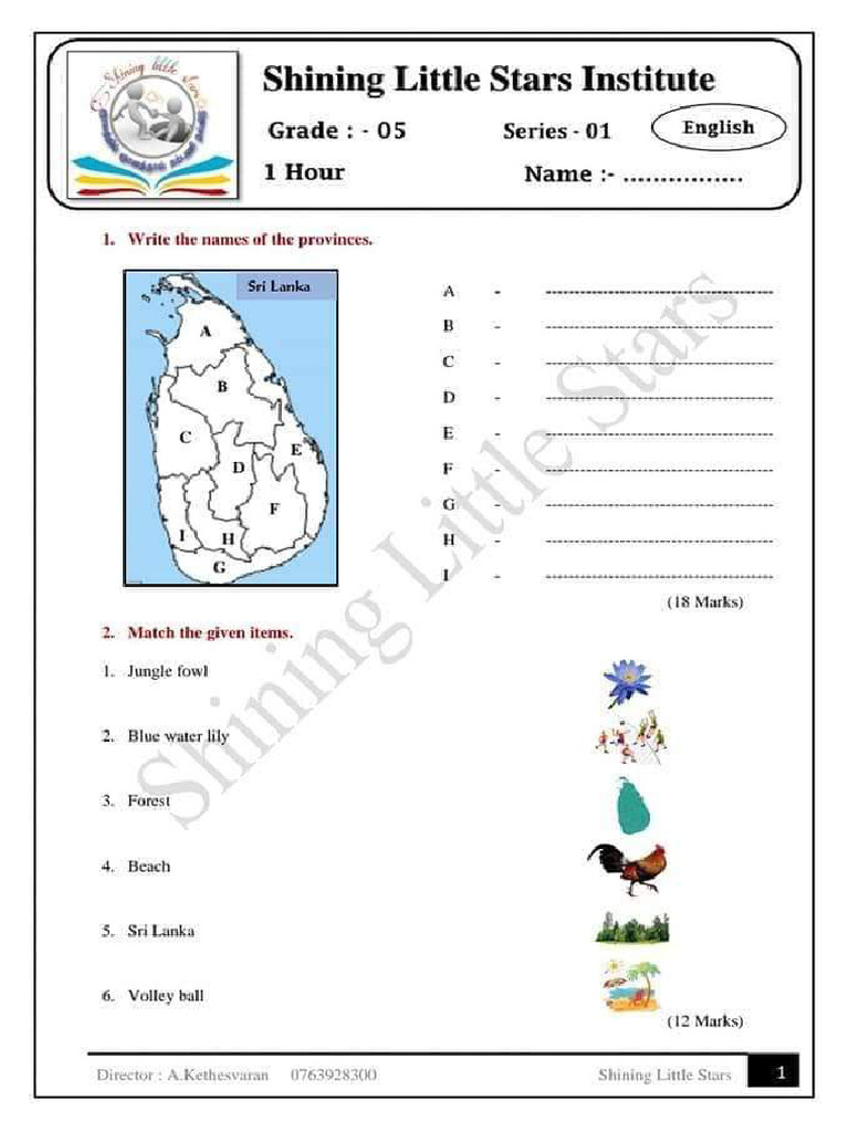 English Grade 5 Test Paper | PDF