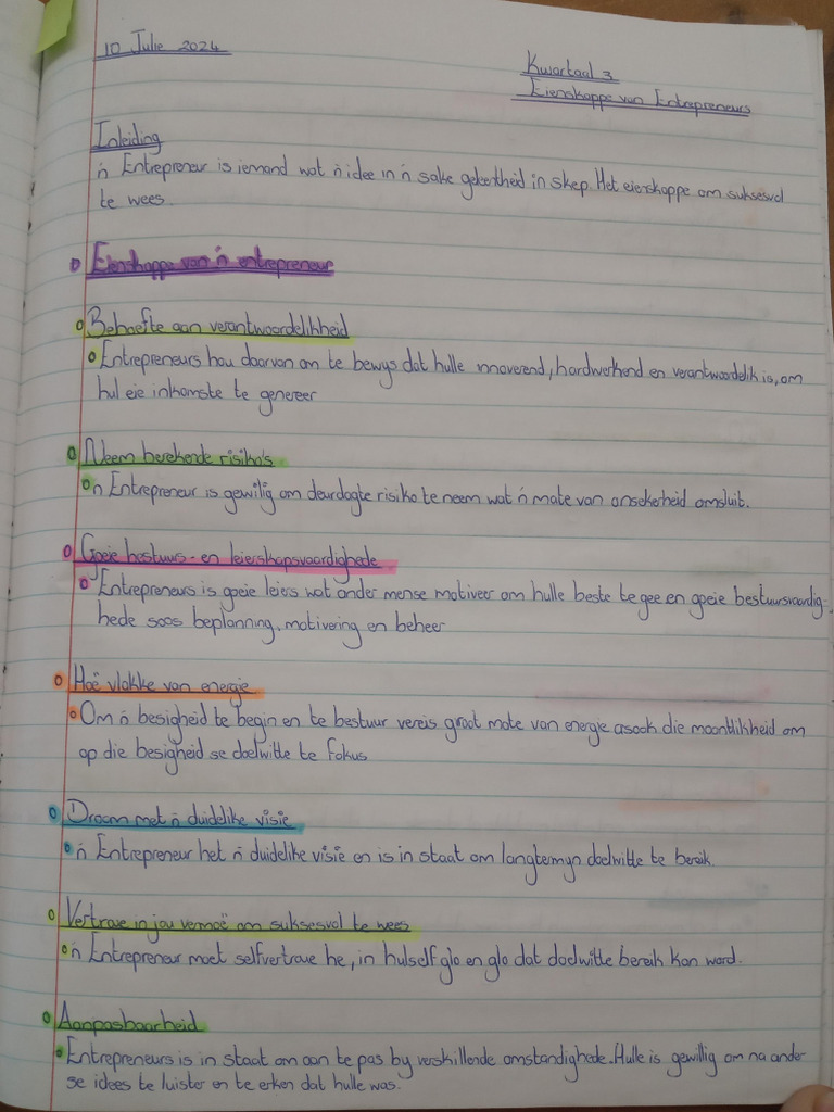 Besigheids Kwartaal 3 | PDF
