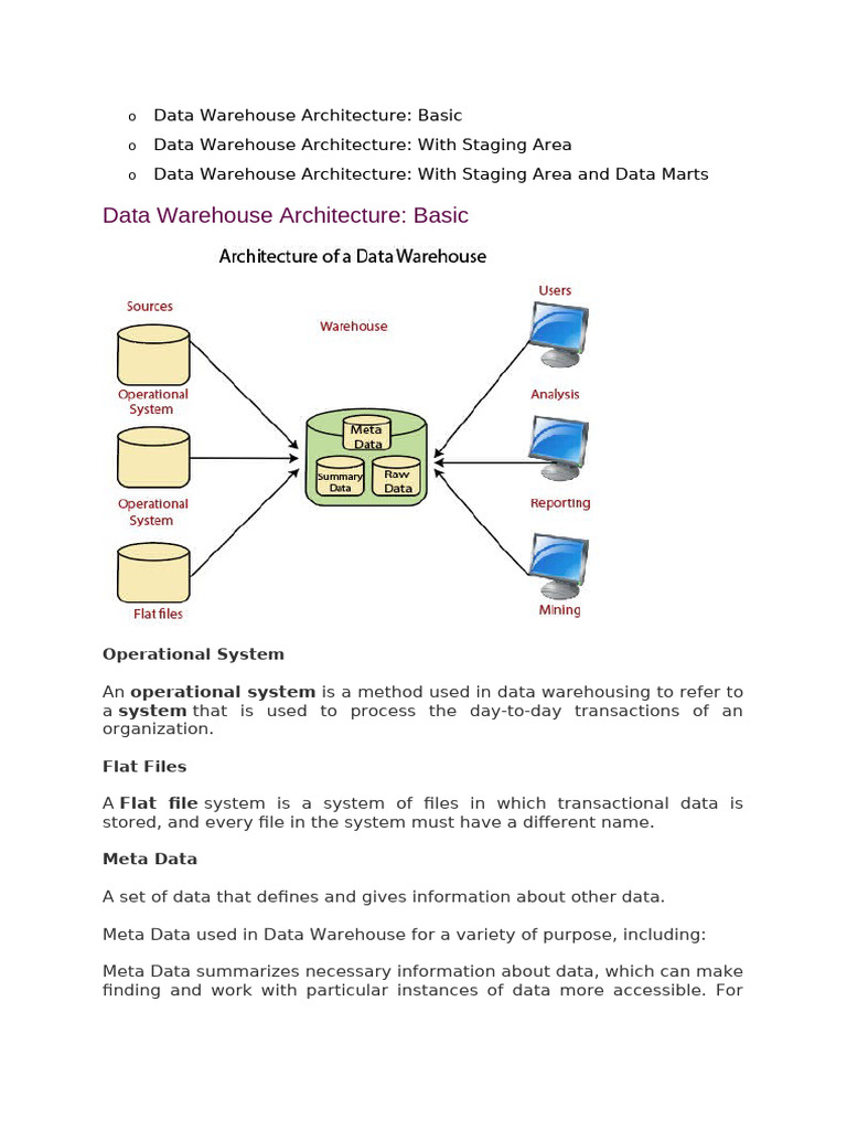 Data Warehouse Architecture 3 Tier | PDF