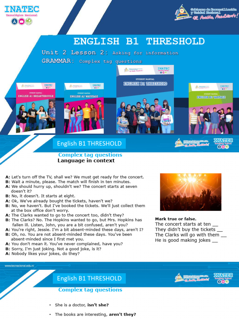 English B1 Threshold Resources U2 L2 | PDF | English Language | Language Arts & Discipline