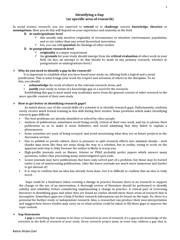 Identifying Research Gaps - With Comments-1 | PDF