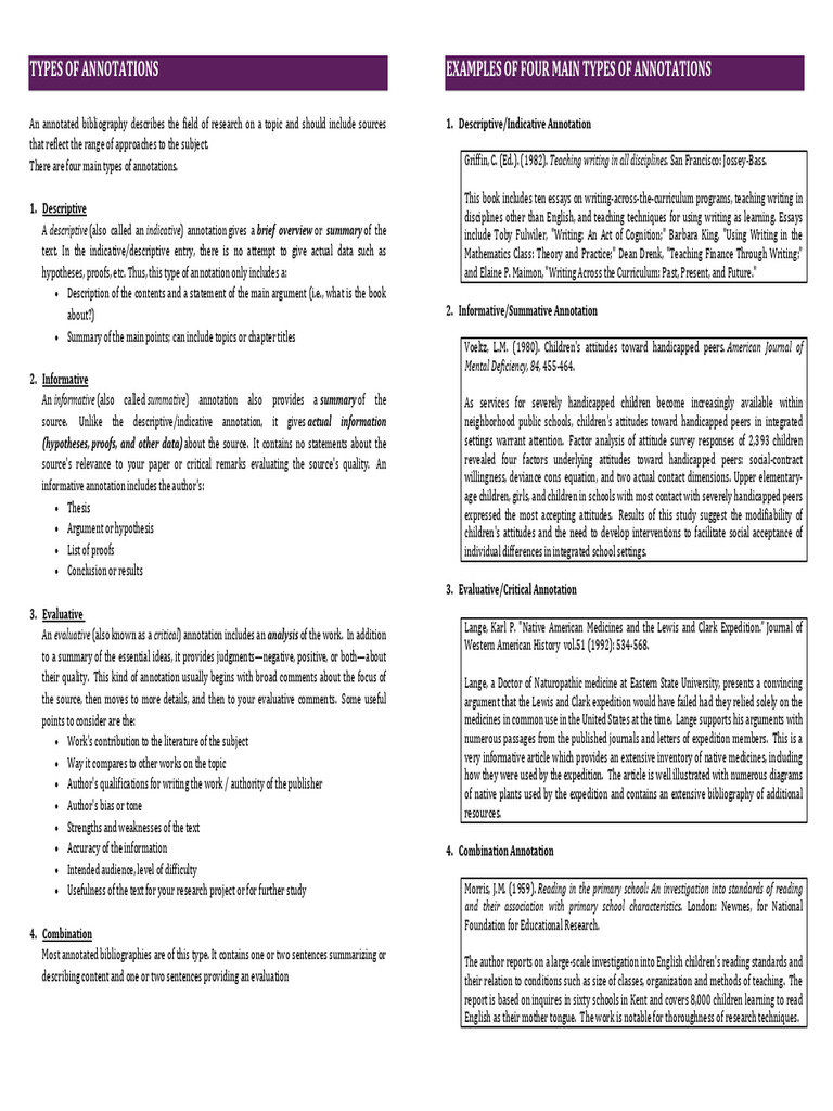 3_Types of Annotations | PDF