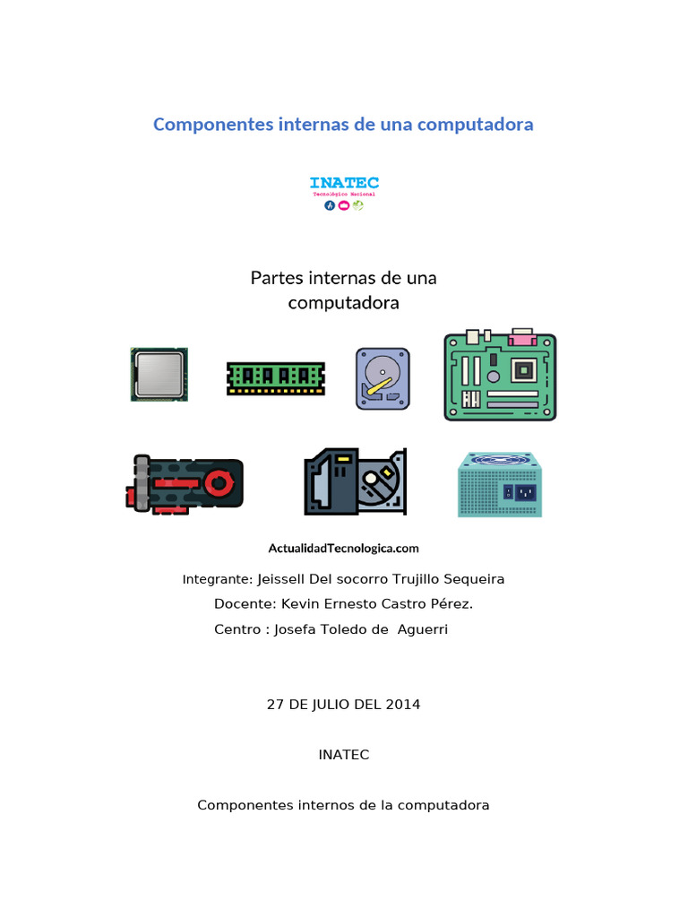 Componentes Internas de Una Computadora JEYSEL TRUJILLO | PDF ...