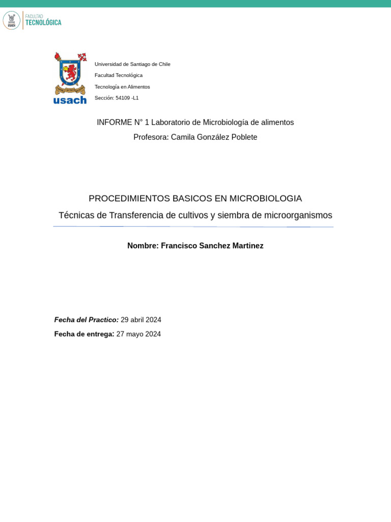 Tecnicas Basicas. Lab 1 Francisco Sanchez TEA | PDF