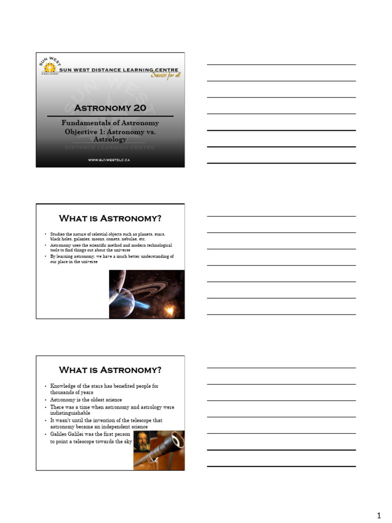 Lesson 1 - Fundamentals of Astronomy | PDF