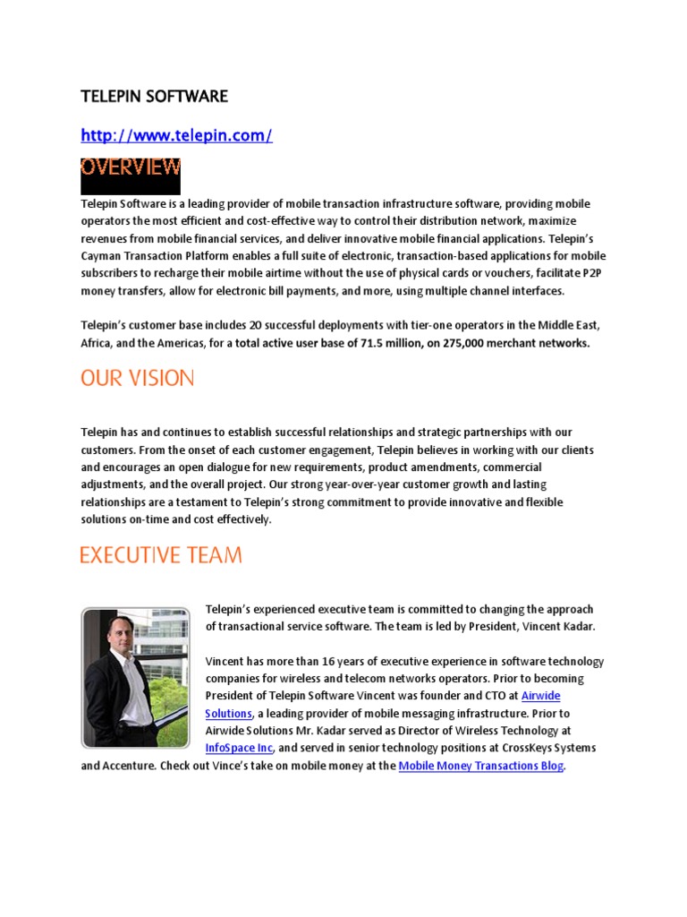 Telepin Software: Airwide Solutions Infospace Inc Mobile Money ...