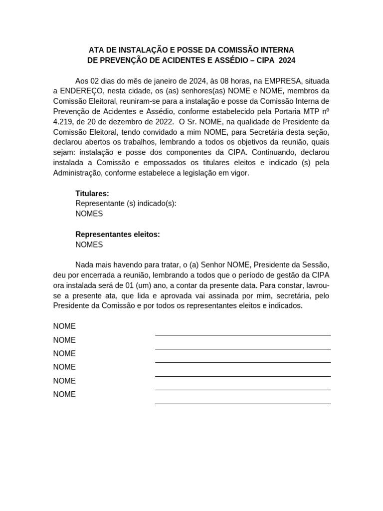 Modelo de Ata | PDF