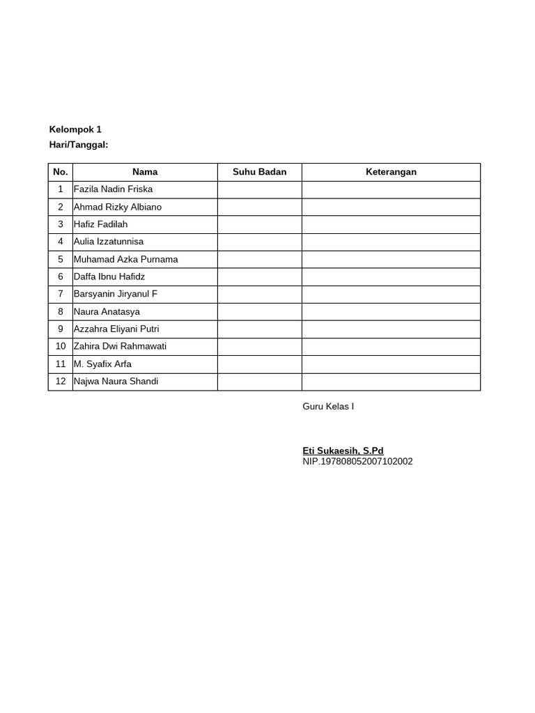 Absensi Dan Cek Suhu PTMT | PDF
