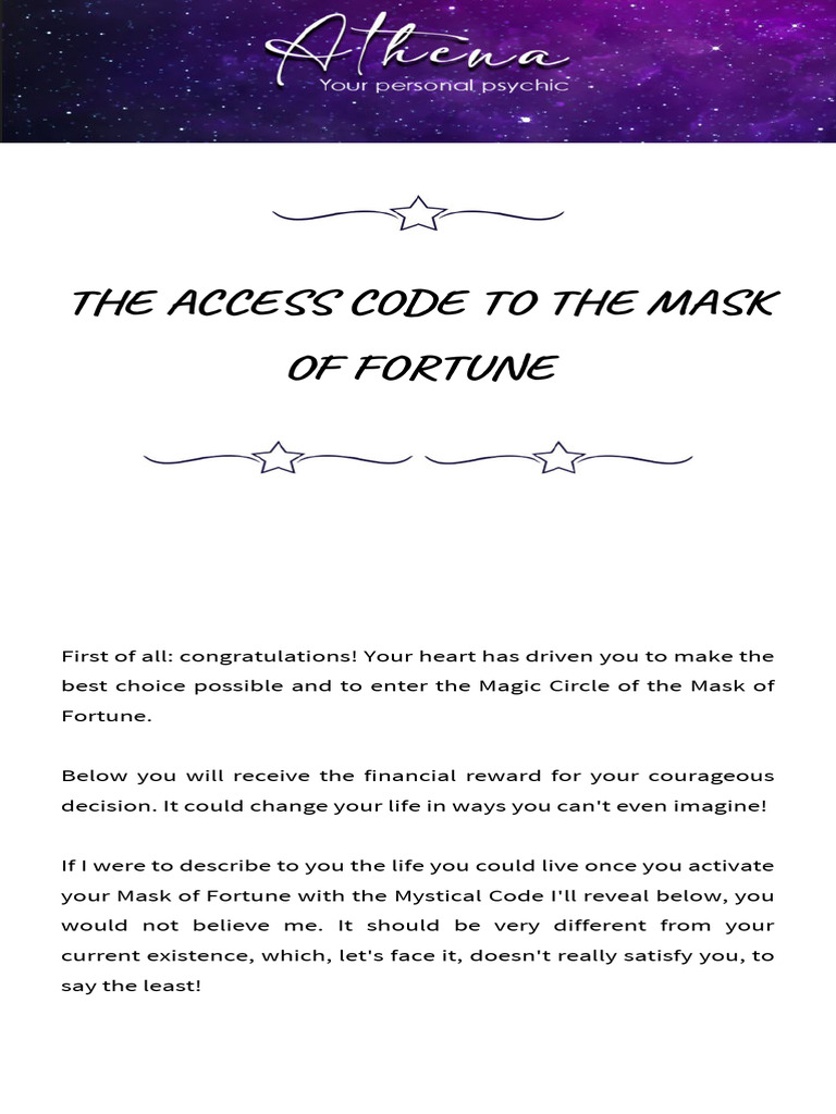Mask of Fortune | PDF