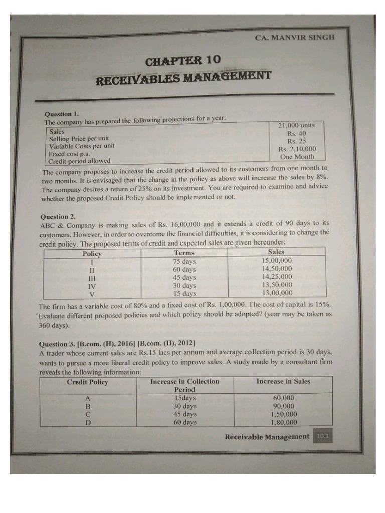 Receivable Management | PDF