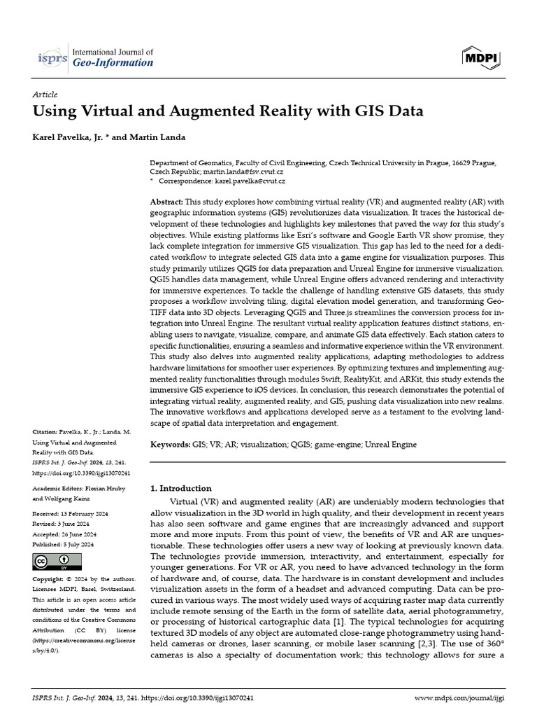 Using Virtual and Augmented Reality With GIS Data | PDF