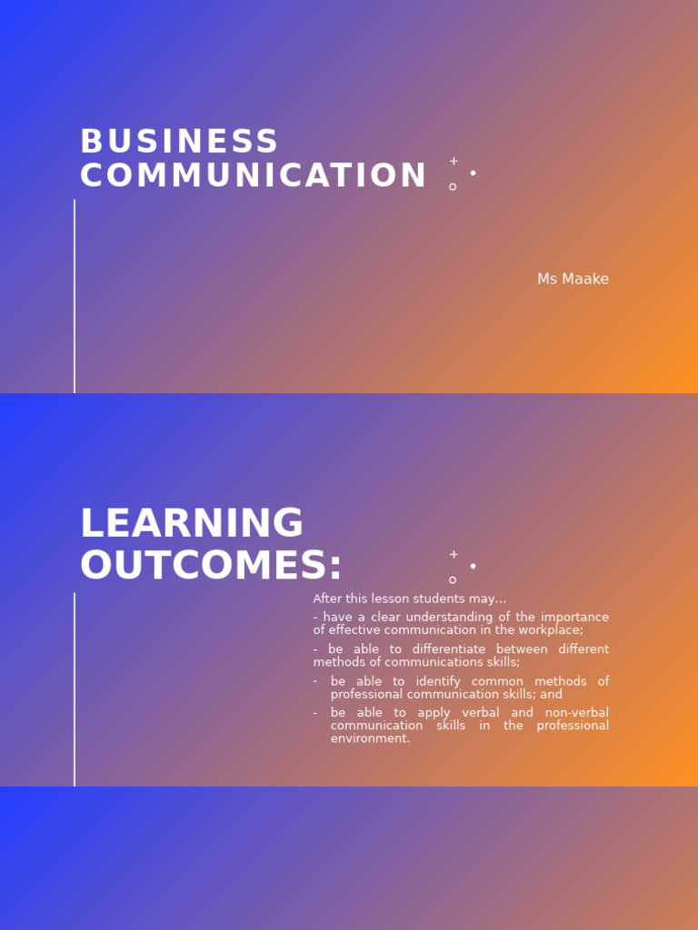 Business Communication | PDF | Communication | Nonverbal Communication