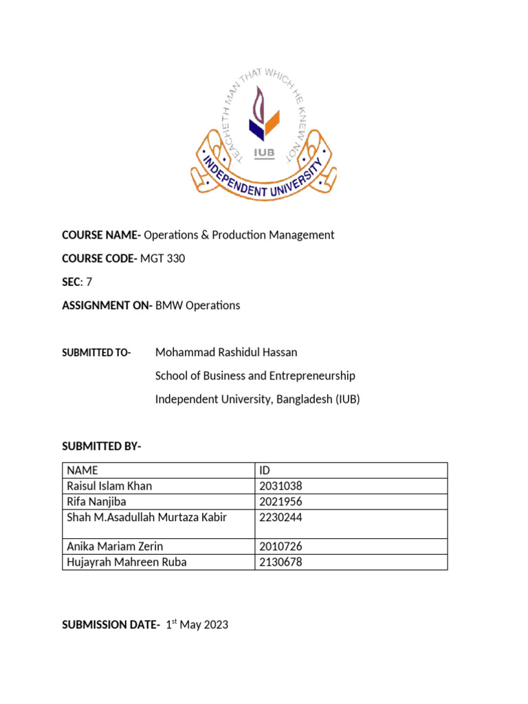 MGT - 330 Project | PDF