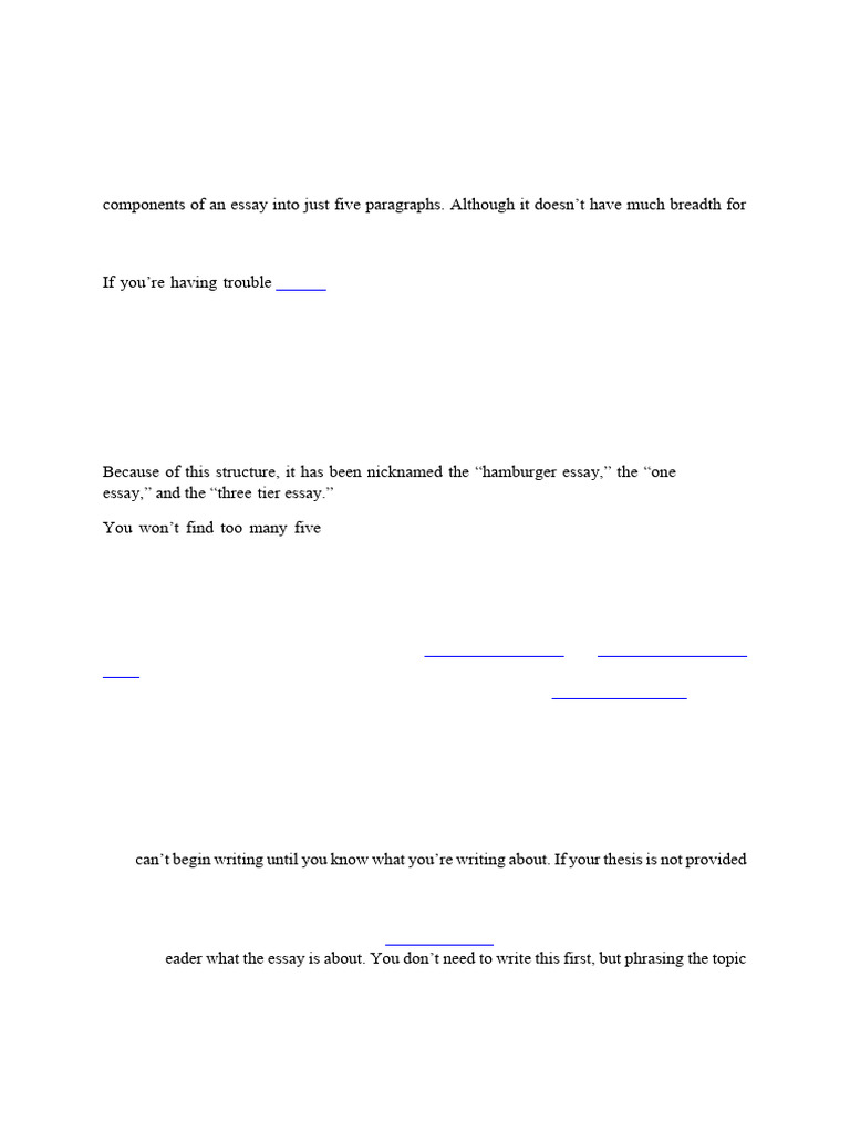 How To Write A Five Paragraph Essay | PDF