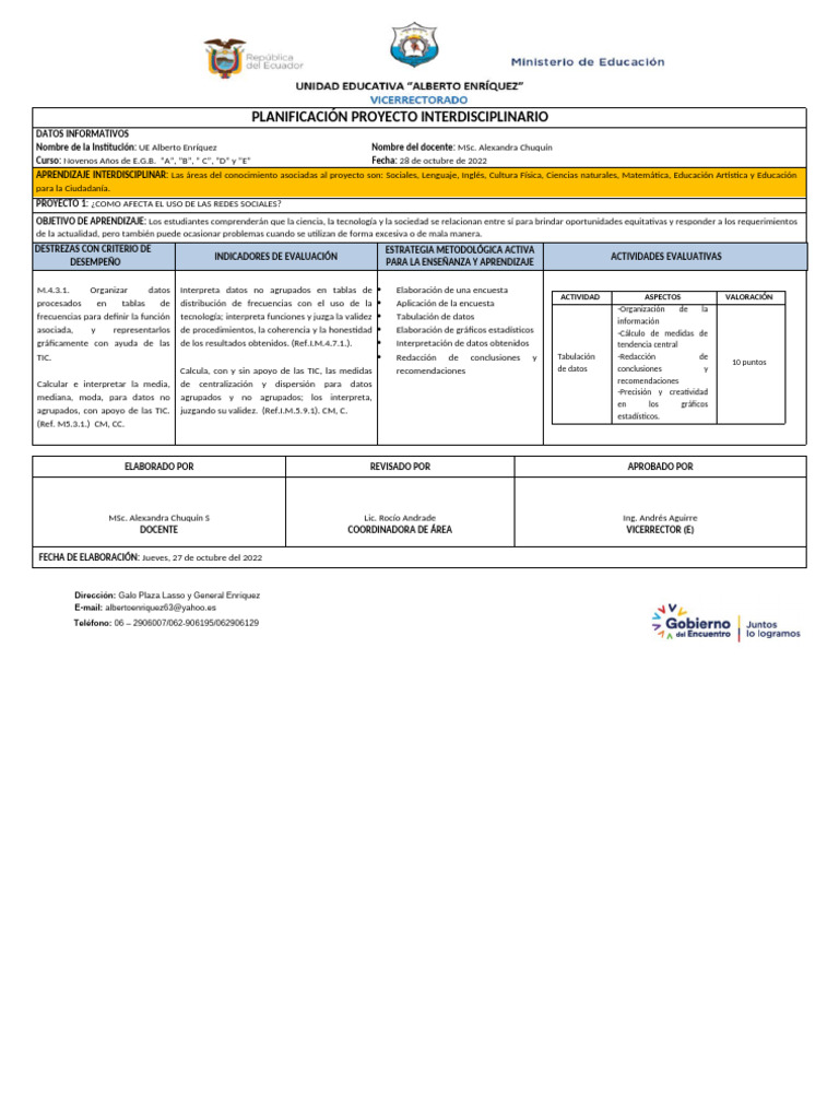 Planificación P1-Q1 | PDF