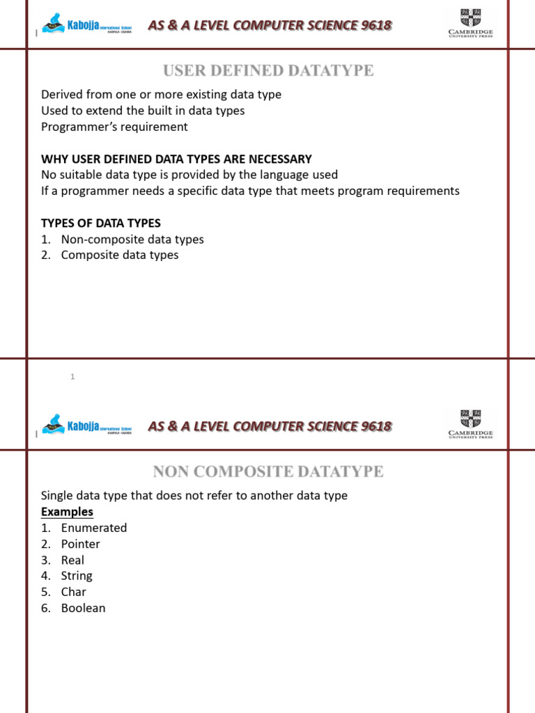 User Defined Datatypes | PDF