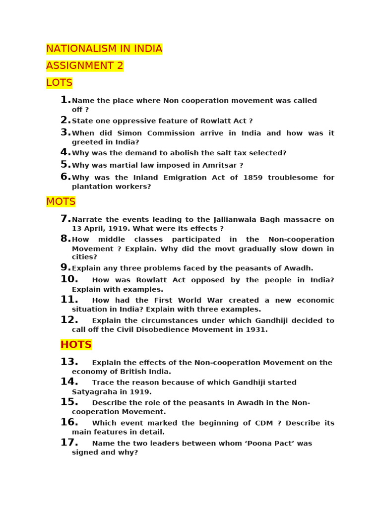 806-C-15901-Nationalism in India Assignment 2 & 3 Final | PDF