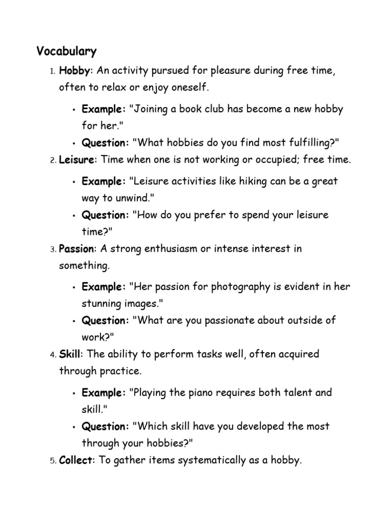 Hobbies - CEFR B2 | PDF
