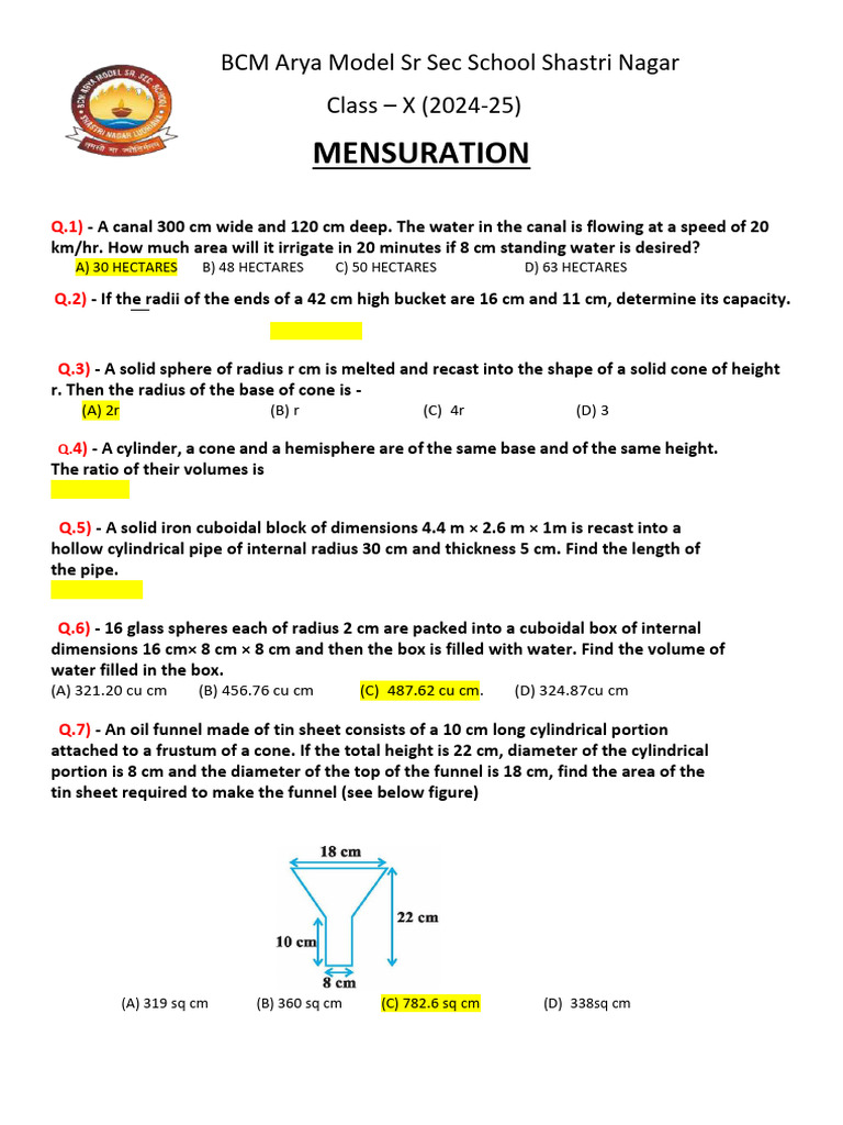 Mensuration | PDF