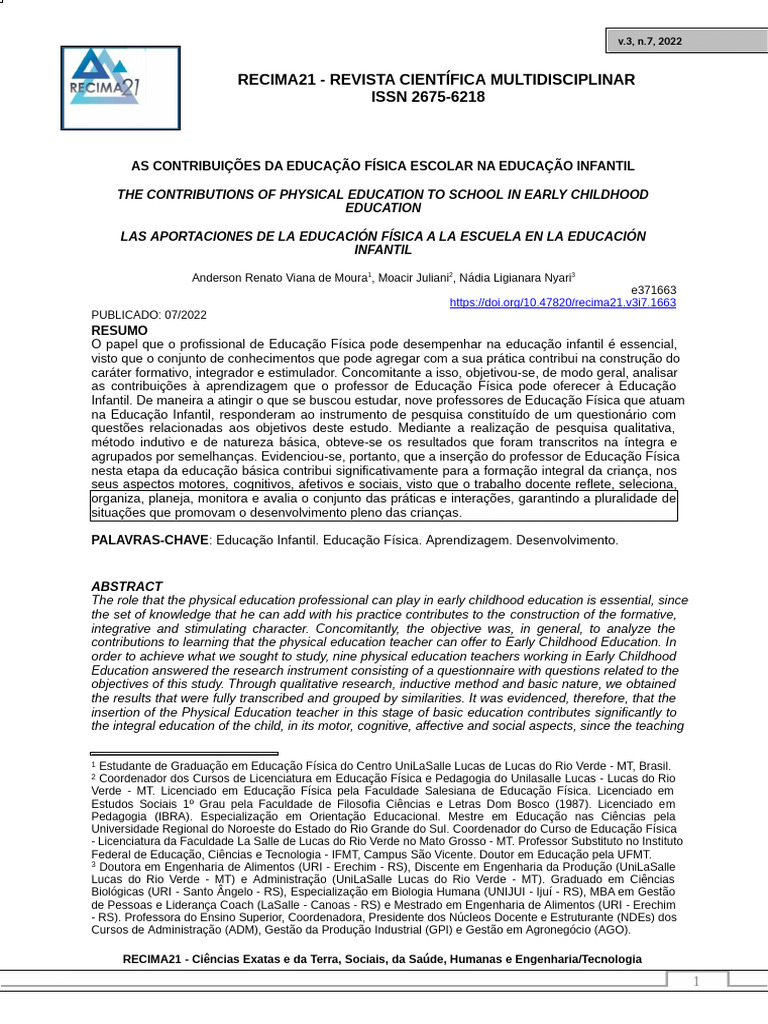 Recima21 - Revista Científica Multidisciplinar ISSN 2675-6218 | PDF