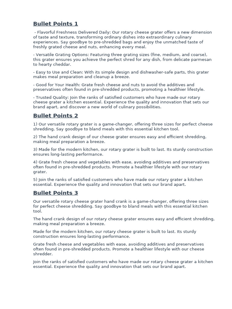 Bullet Points | PDF